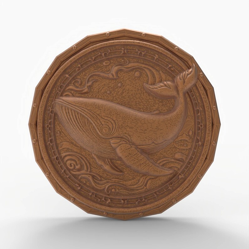 Whale 3D Relief Model STL File for CNC Engraving 3D Printing Ocean ...