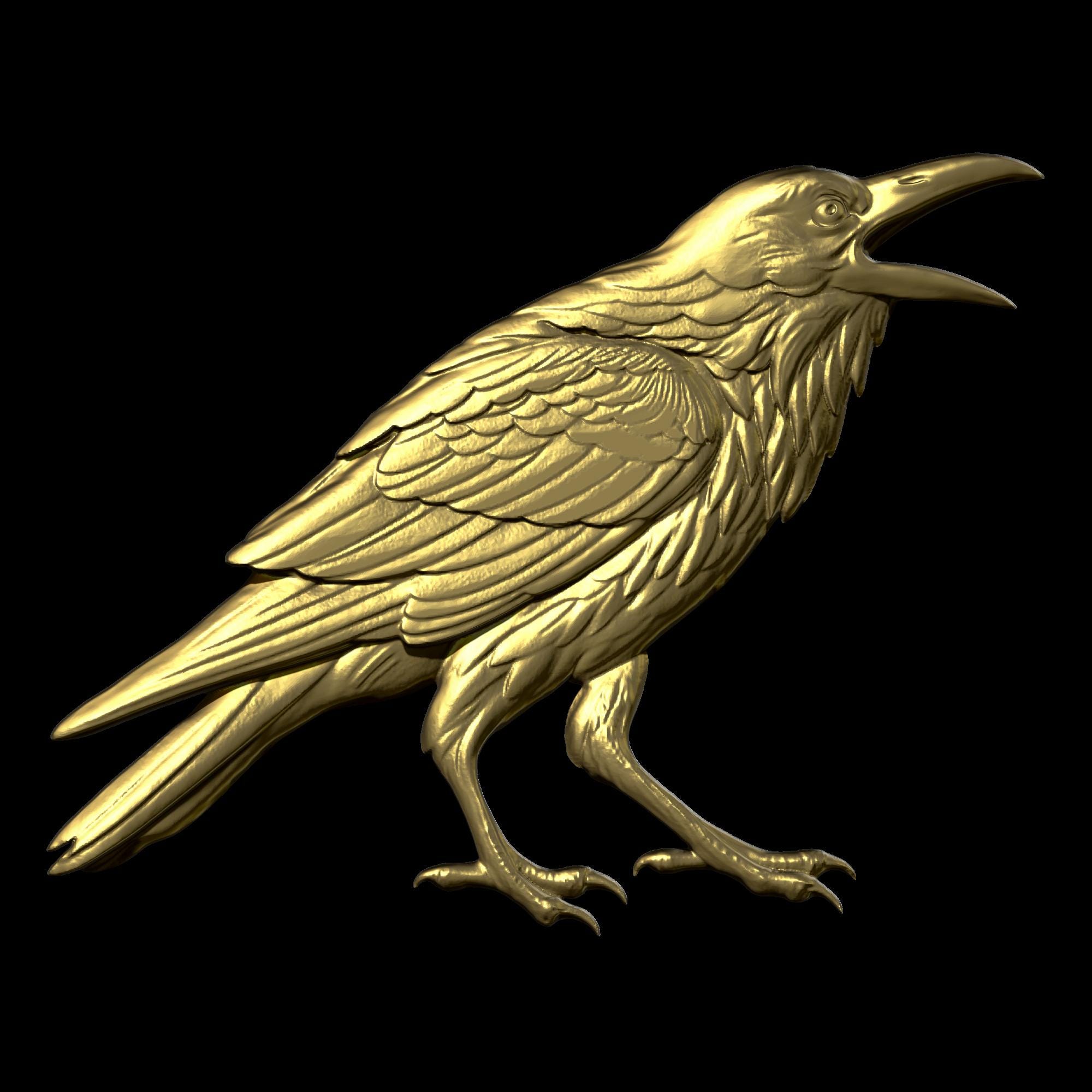 Crow - Raven Bird STL File for CNC Router 3D Printer Laser Engraving ...