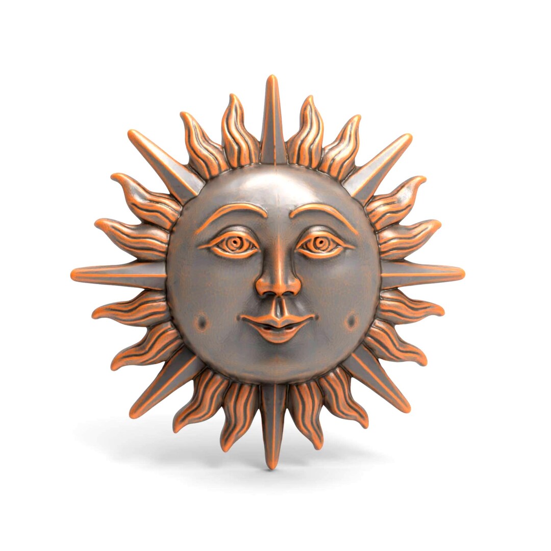 Sun Face STL File Sunburst 3D Model for Print CNC Router Printer Laser ...