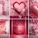 20 PINK Digital Backdrops, Bundle Floral Valentine Backdrop Overlays ...