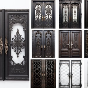 40 Decorated Doors Digital Backdrops, Bundle Backdrop Overlays, Studio ...