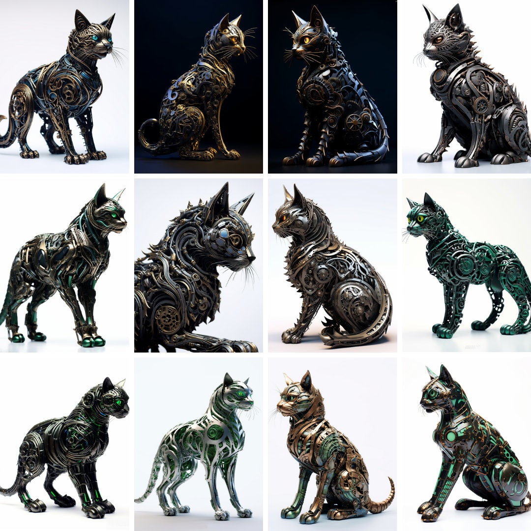 100 CATS Bionic and Biomech 400dpi Files Digital Image - Etsy