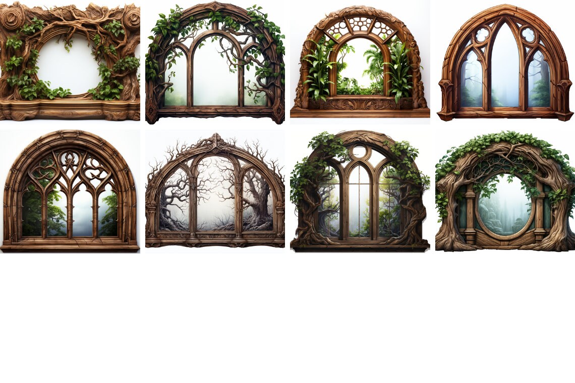 32 Fantasy Windows Digital Backdrops, Bundle Backdrop Overlays, Studio ...