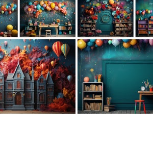 26 Back to School Backdrops, Bundle Floral Valentine Backdrop Overlays, Studio Backdrop Overlays ...