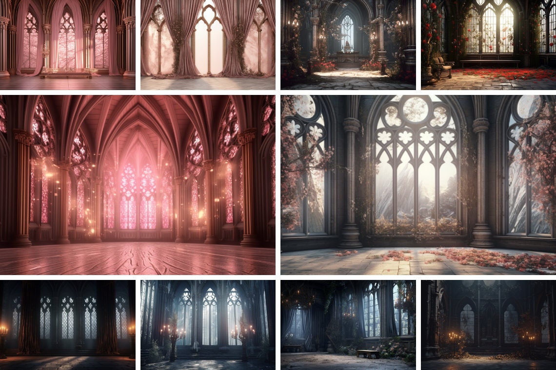 20 GOTHIC Digital Backgrounds, Digital Backdrops, Dark Themed, Backdrop ...