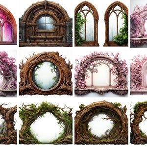 32 Fantasy Windows Digital Backdrops, Bundle Backdrop Overlays, Studio ...