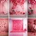 20 PINK Digital Backdrops, Bundle Floral Valentine Backdrop Overlays ...