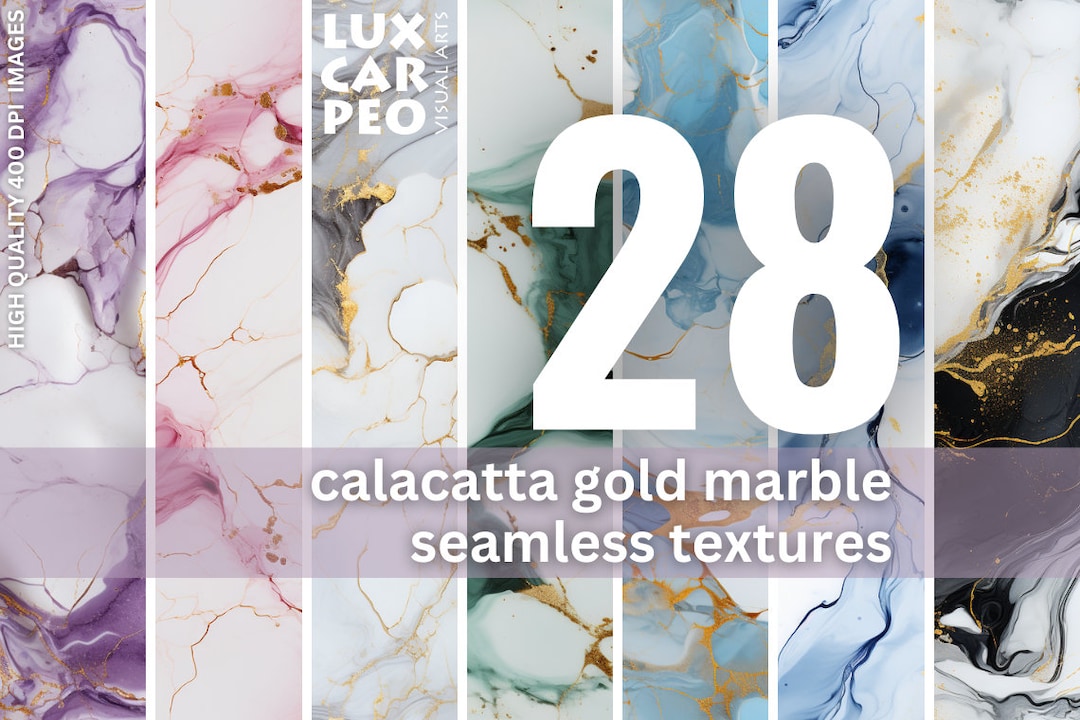 28 Calacatta Gold Marble Seamless Textures, 400dpi High Quality Files ...