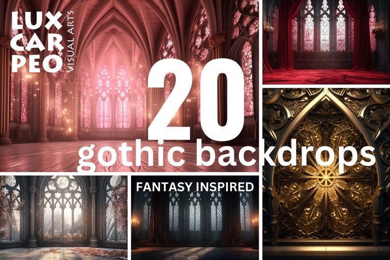 20 GOTHIC Digital Backgrounds, Digital Backdrops, Dark Themed, Backdrop ...