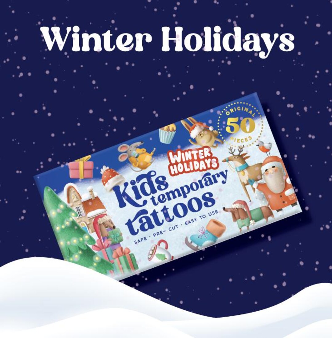 Kids Christmas Temporary Tattoos: 50 Holiday Party Favors - Etsy