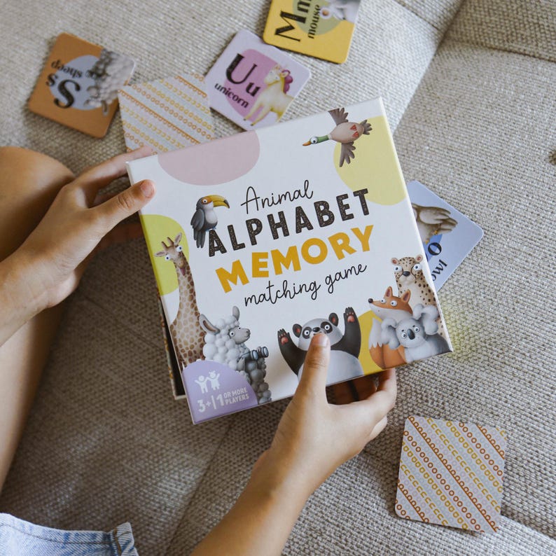 Alphabet Animals Matching Game: Educational Memory Cards for Kids - Etsy