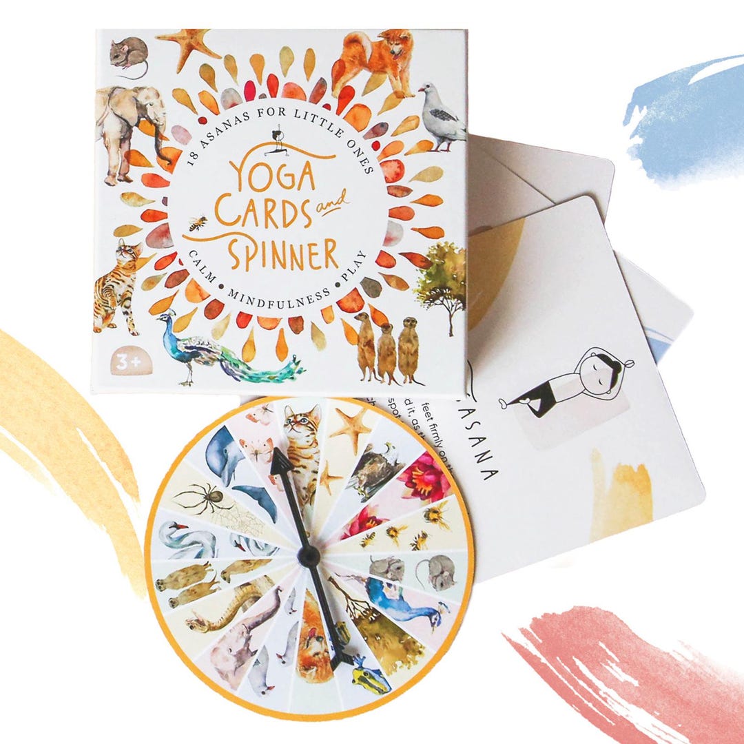 Yoga Cards for Kids With Spinner – Fun & Educational Yoga Game, 18 ...