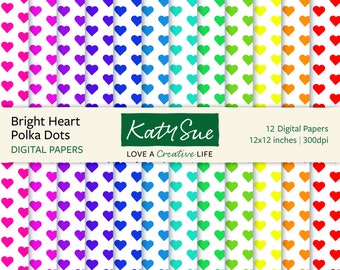 Digital heart papers | Etsy