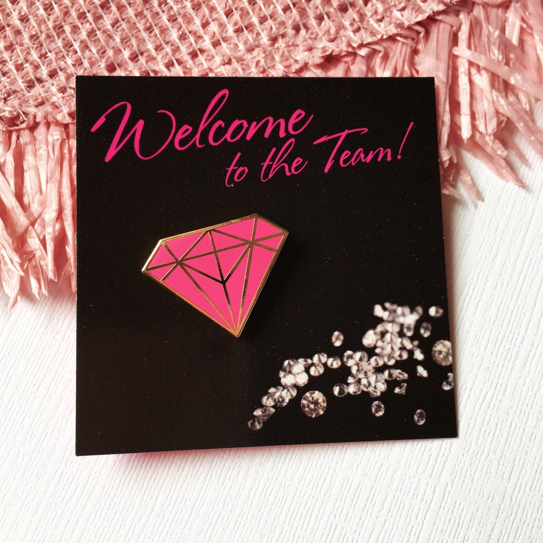Pink Diamond Enamel Pin Welcome to the Team Gift for Direct - Etsy