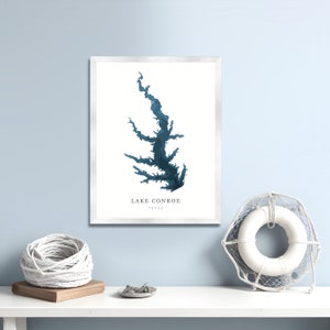 Lake Conroe, Texas | PHOTO PRINT or CANVAS | Modern Minimalist Depth ...
