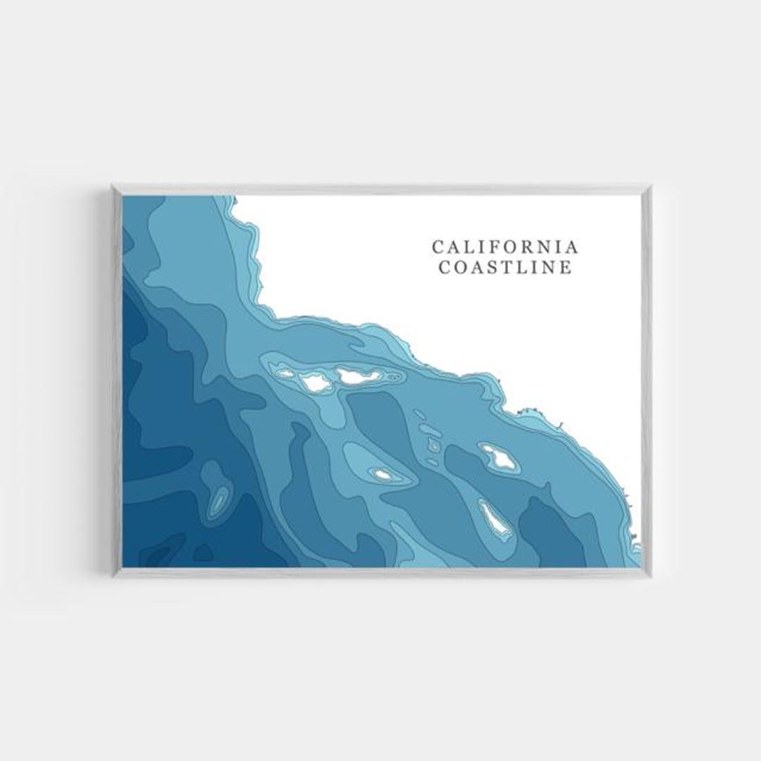 California Coastline | PHOTO PRINT or CANVAS | Modern Minimalist Depth ...