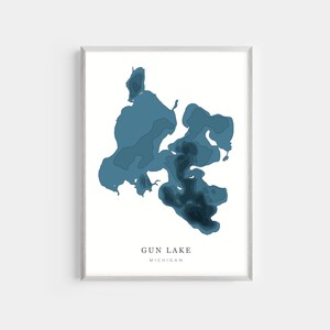 Gun Lake, Michigan | PHOTO PRINT or CANVAS | Modern Minimalist Depth ...
