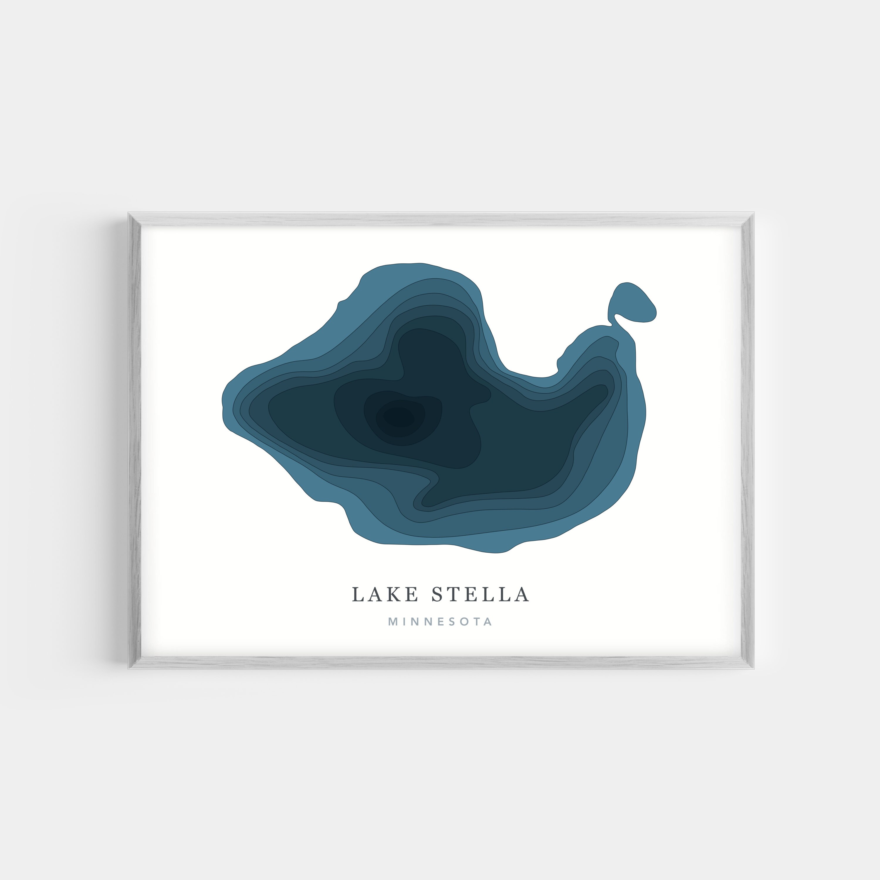 Lake Stella Minnesota PHOTO or CANVAS Print Depth Map - Etsy