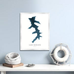 Lake Mohawk, Ohio | PHOTO PRINT or CANVAS | Modern Minimalist Depth Map ...