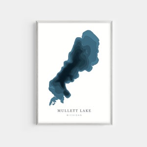 Mullett Lake, Michigan | PHOTO PRINT or CANVAS | Modern Minimalist ...
