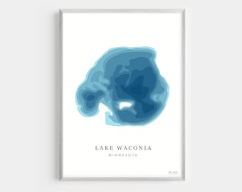 Lake Waconia Map | Etsy