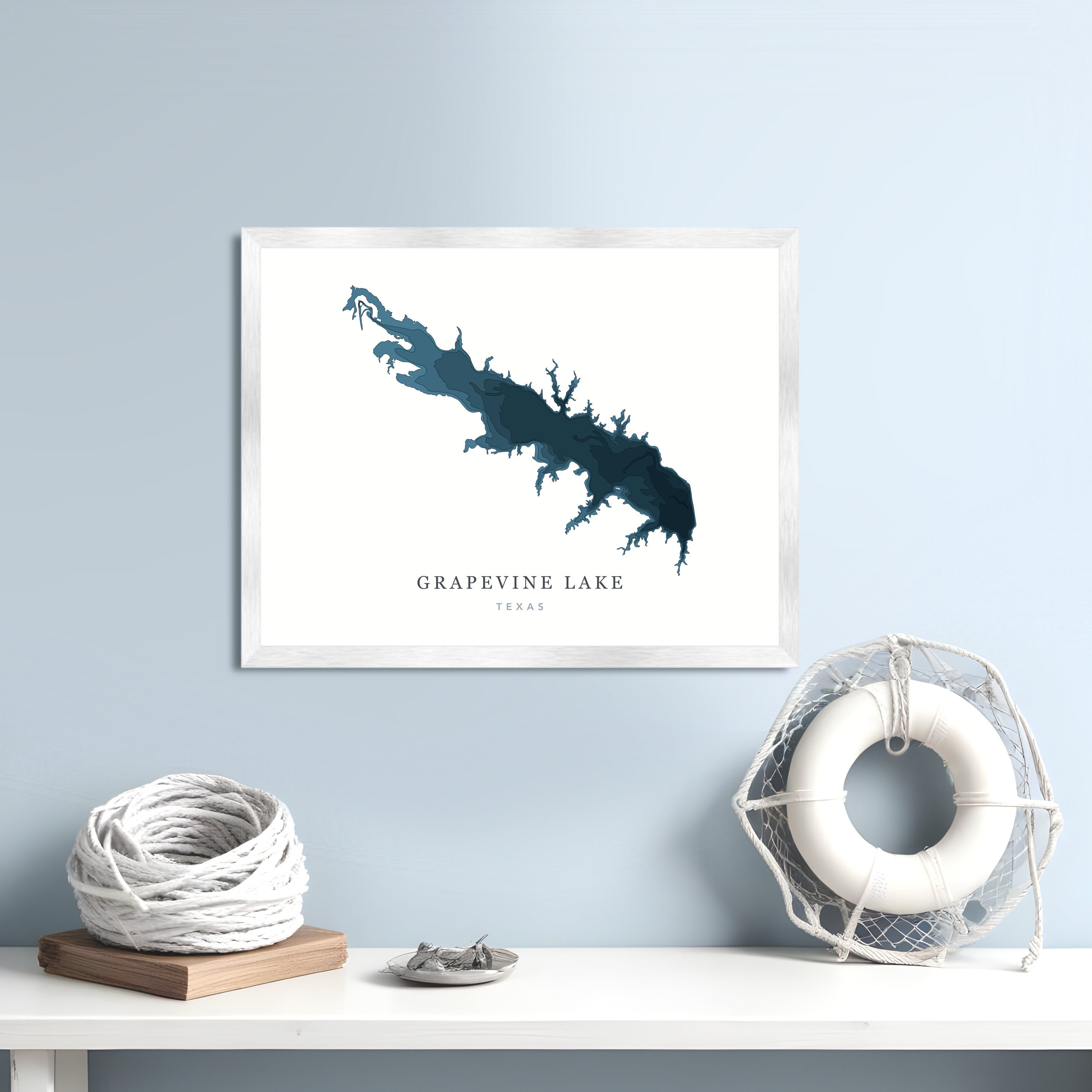 Grapevine Lake, Texas | PHOTO PRINT or CANVAS | Modern Minimalist Depth ...