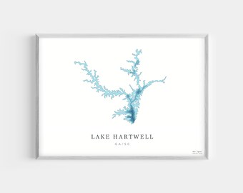 Lake Depth Map Art | Etsy