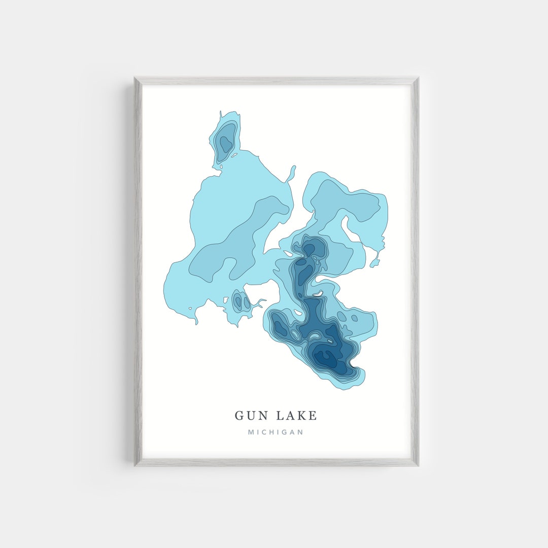 Gun Lake Michigan PHOTO or CANVAS Print Minimalist Depth - Etsy