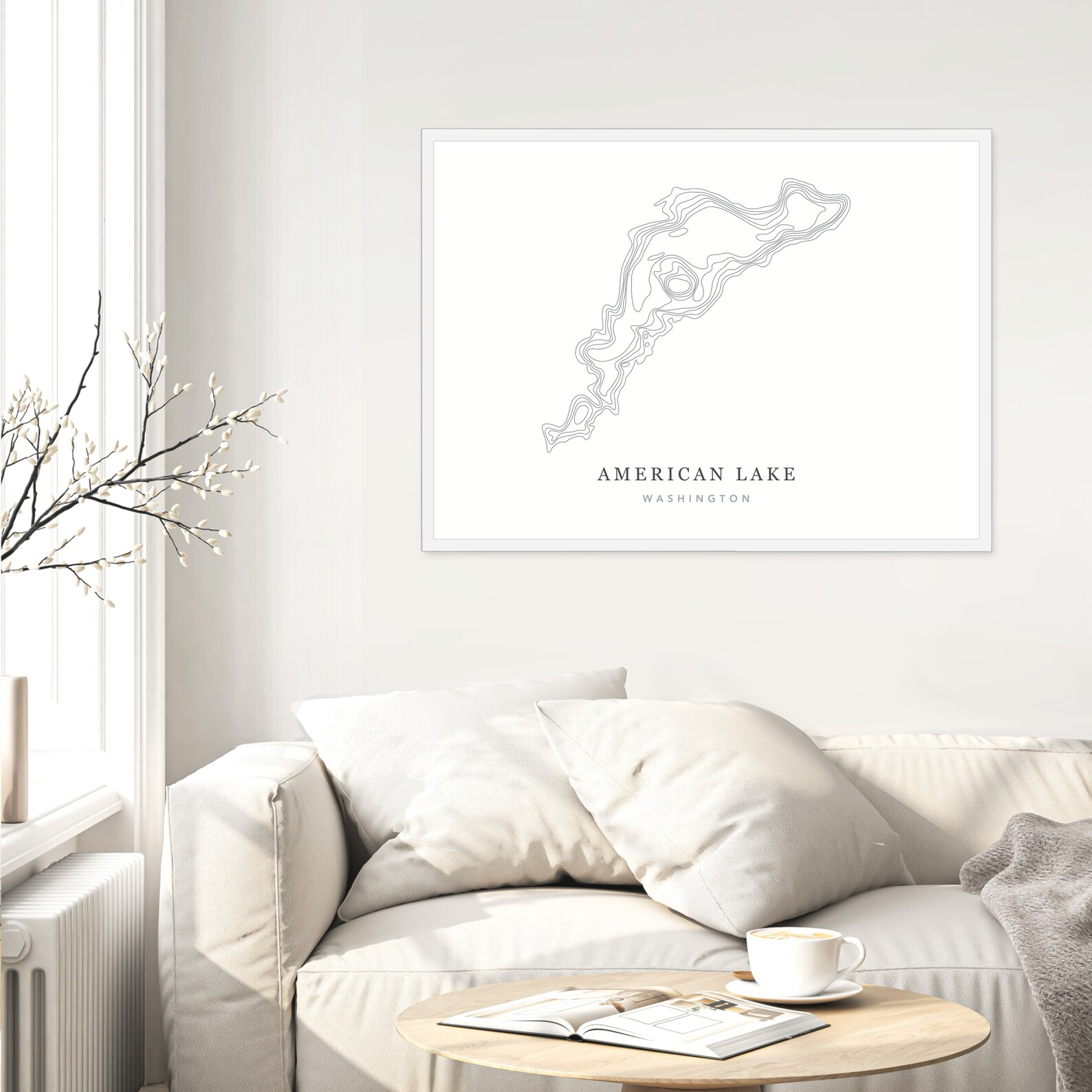 American Lake, Washington | PHOTO PRINT or CANVAS | Modern Minimalist ...