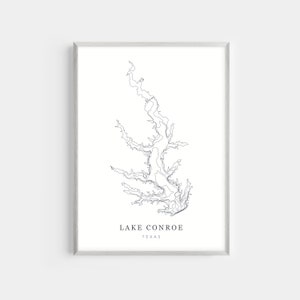 Lake Conroe, Texas | PHOTO PRINT or CANVAS | Modern Minimalist Depth ...