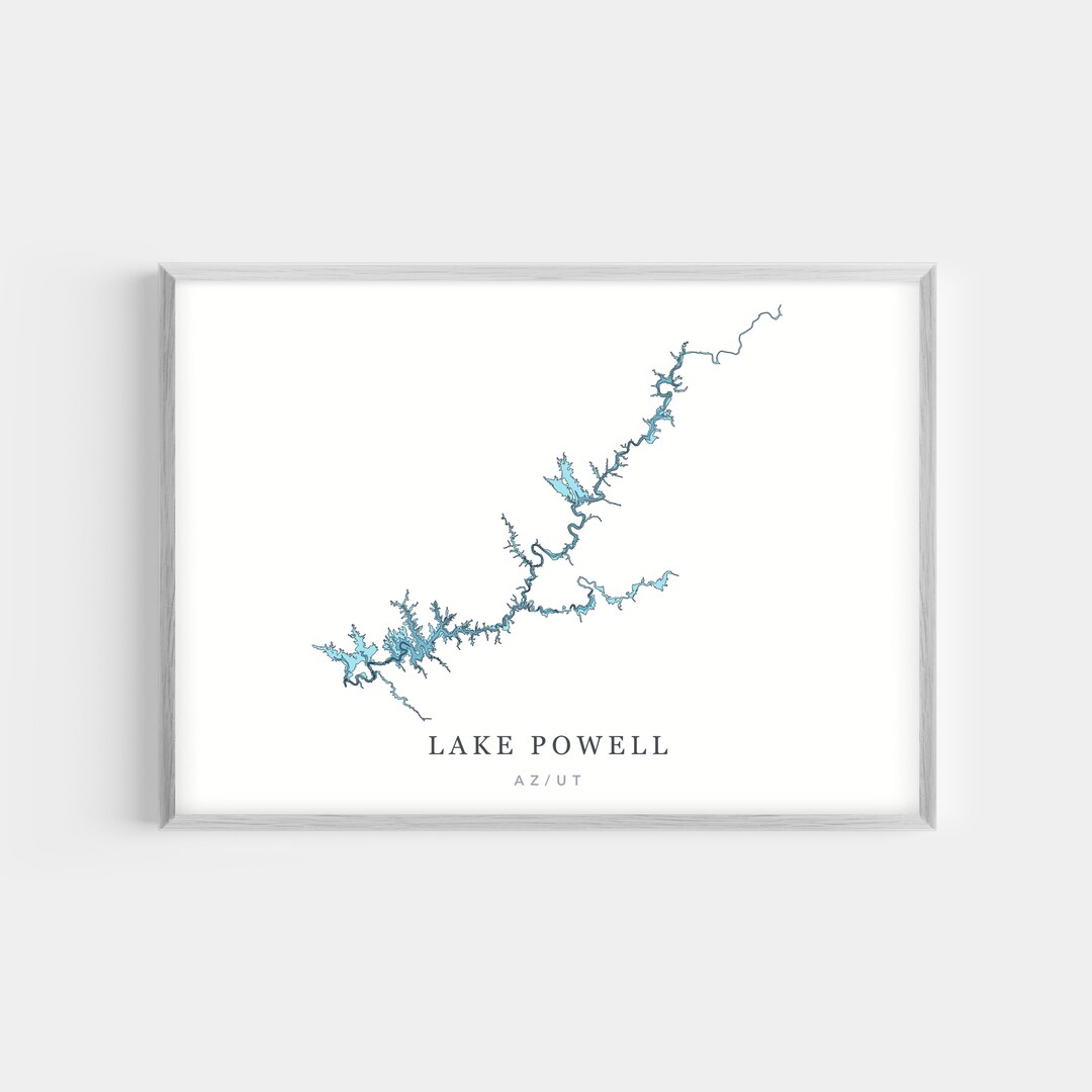 Lake Powell | PHOTO PRINT or CANVAS | Modern Minimalist Depth Map Wall ...