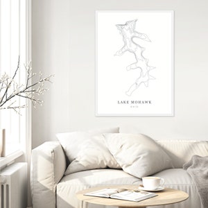 Lake Mohawk, Ohio | PHOTO PRINT or CANVAS | Modern Minimalist Depth Map ...