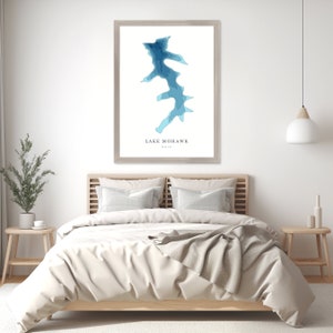 Lake Mohawk, Ohio | PHOTO PRINT or CANVAS | Modern Minimalist Depth Map ...