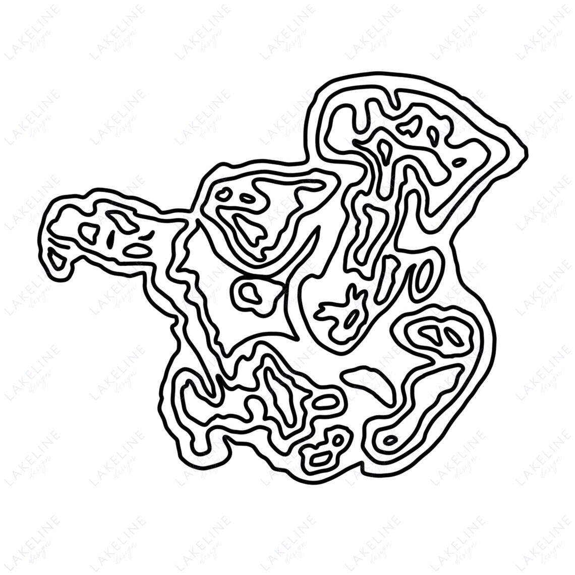 Cass Lake Minnesota Decal Depth Map Outline Bathymetric | Etsy