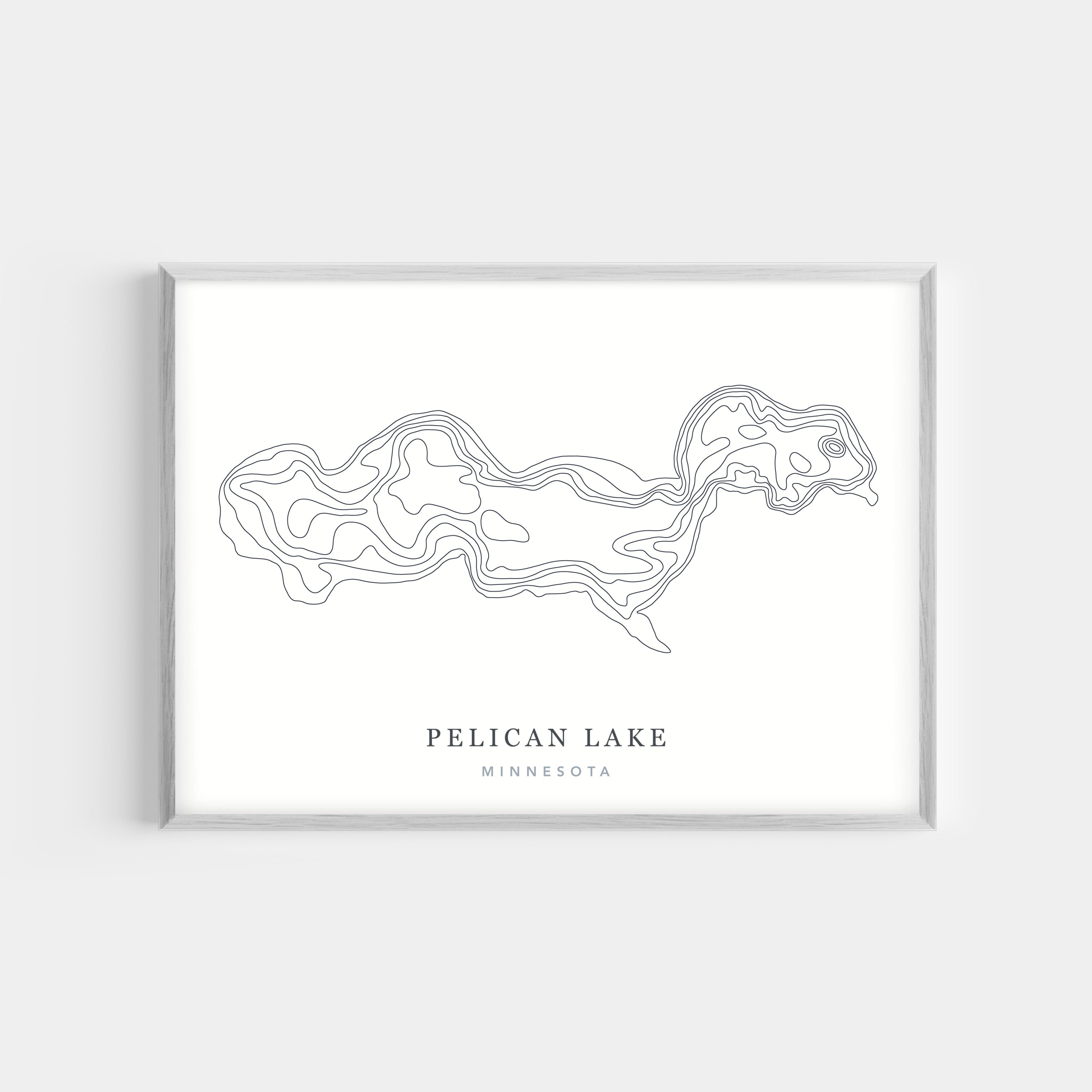 Pelican Lake Minnesota PHOTO or CANVAS Print Depth Map - Etsy