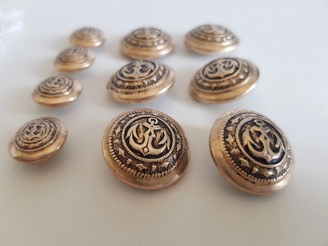 Vintage Uniform Button With Anchor Сollectible Buttons for Sailor Suit ...