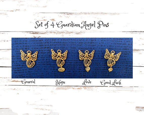 Guardian Angel Pins Set of 4 Assorted | Etsy
