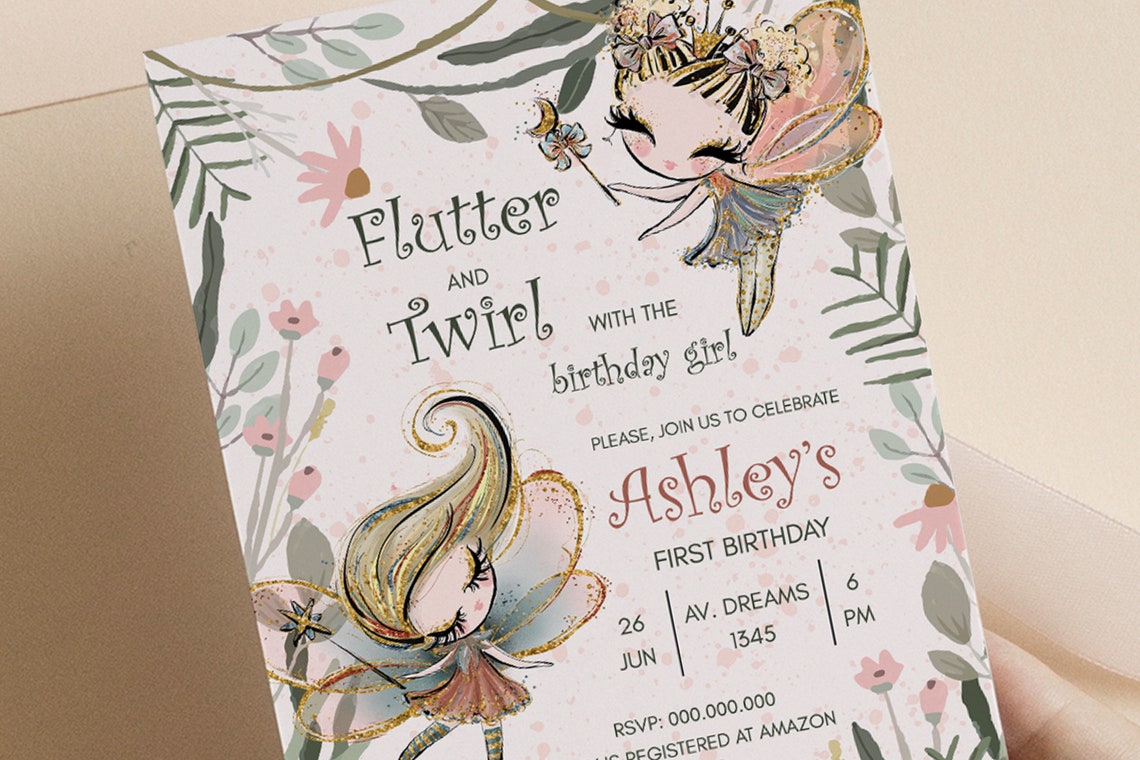Fairy Birthday Invitation Magical Birthday Party Invite - Etsy