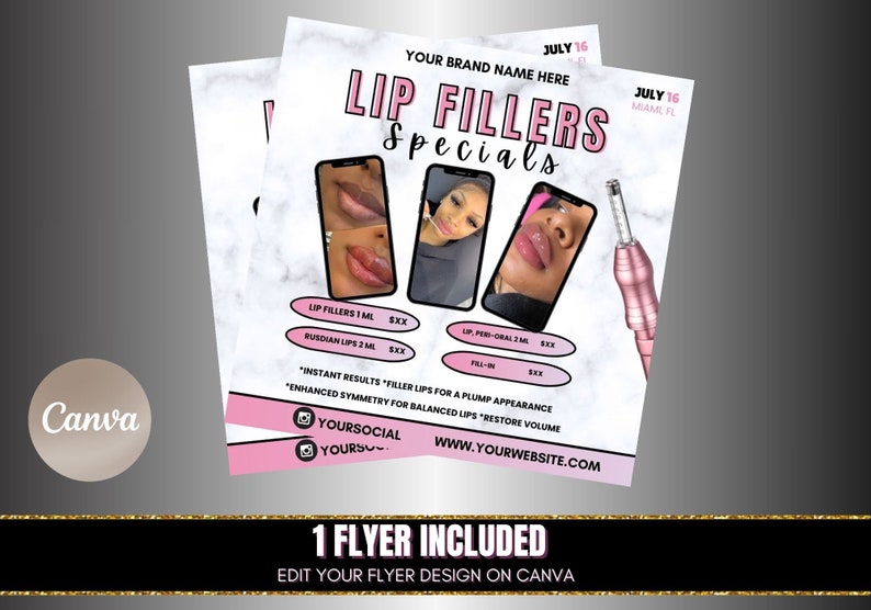 Hyaluron Pen Flyer, Hyaluron Pen, Instant Download, Dermal Filler, Lip ...