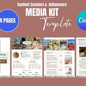 Influencer Media Kit: Editable Canva Template (digital Download) - Etsy
