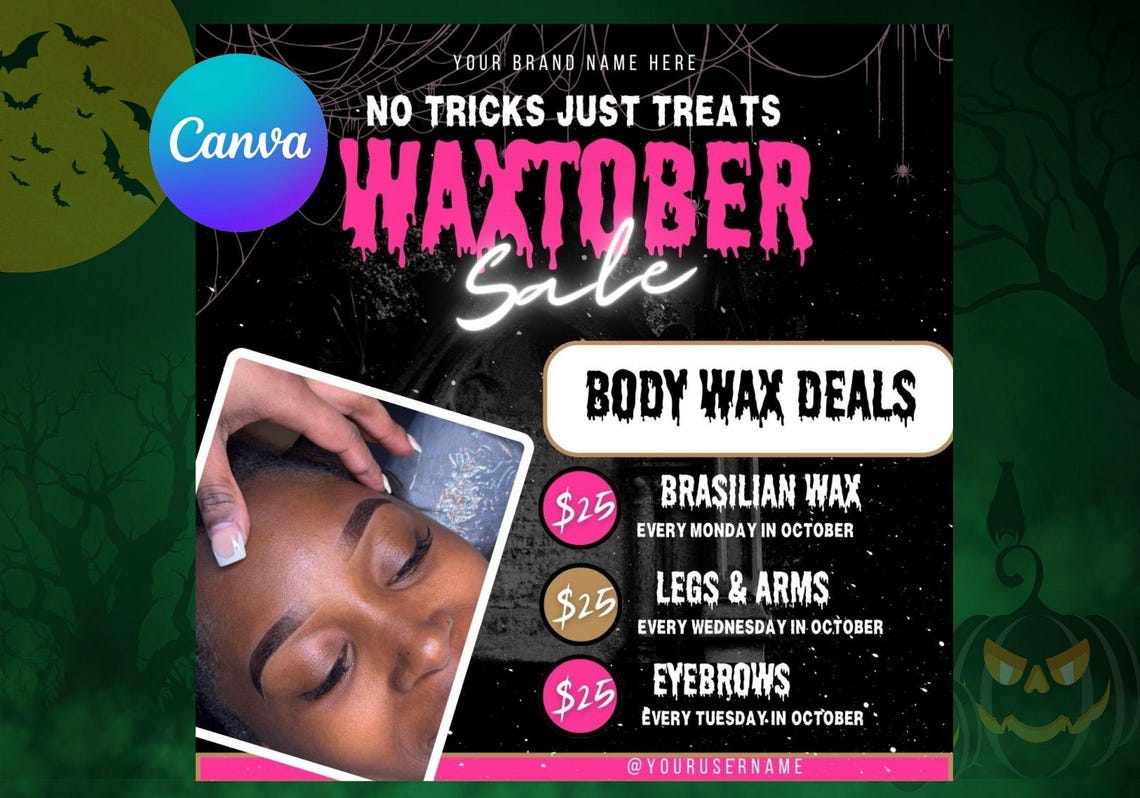 Halloween Waxing Flyer Template: Wax Wednesday Instagram Content (DIY ...