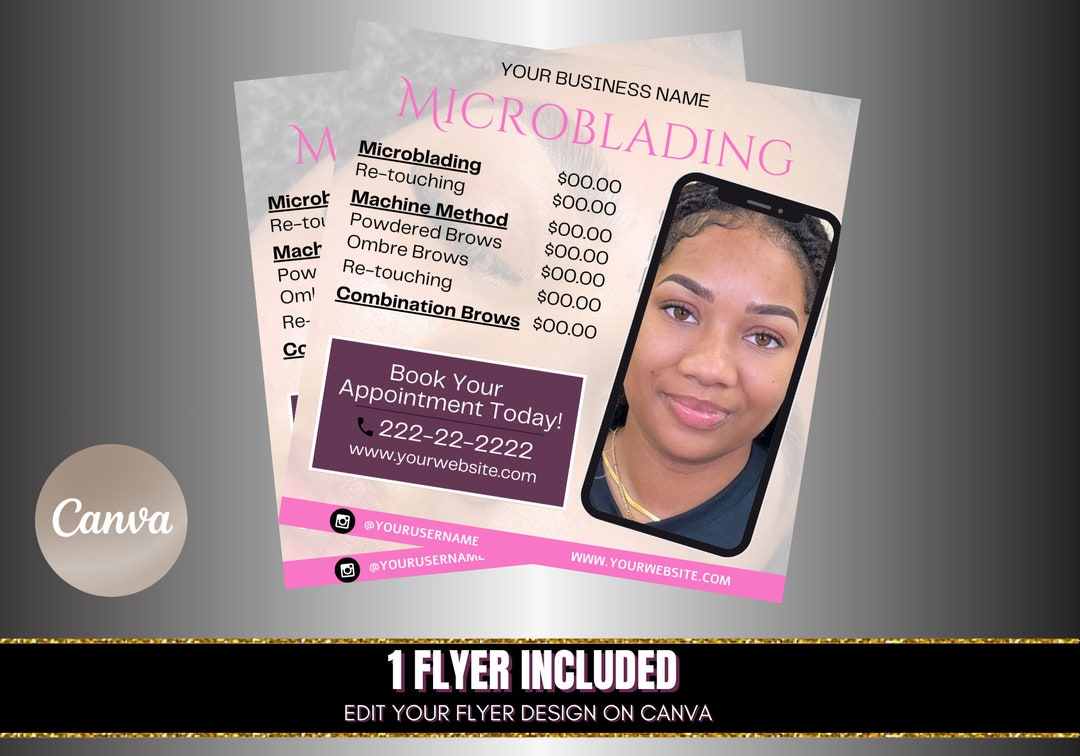 Microblading Appointments Available Flyer, Microblade Eyebrow Shaping ...