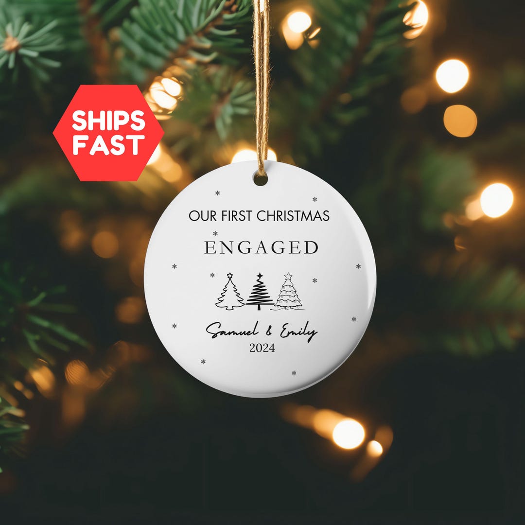 Personalized Engaged Christmas Ornament, Newly Engaged Gift for ...