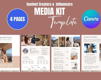 Content Creator Media Kit, Influencer Media Kit Canva Template, Social ...
