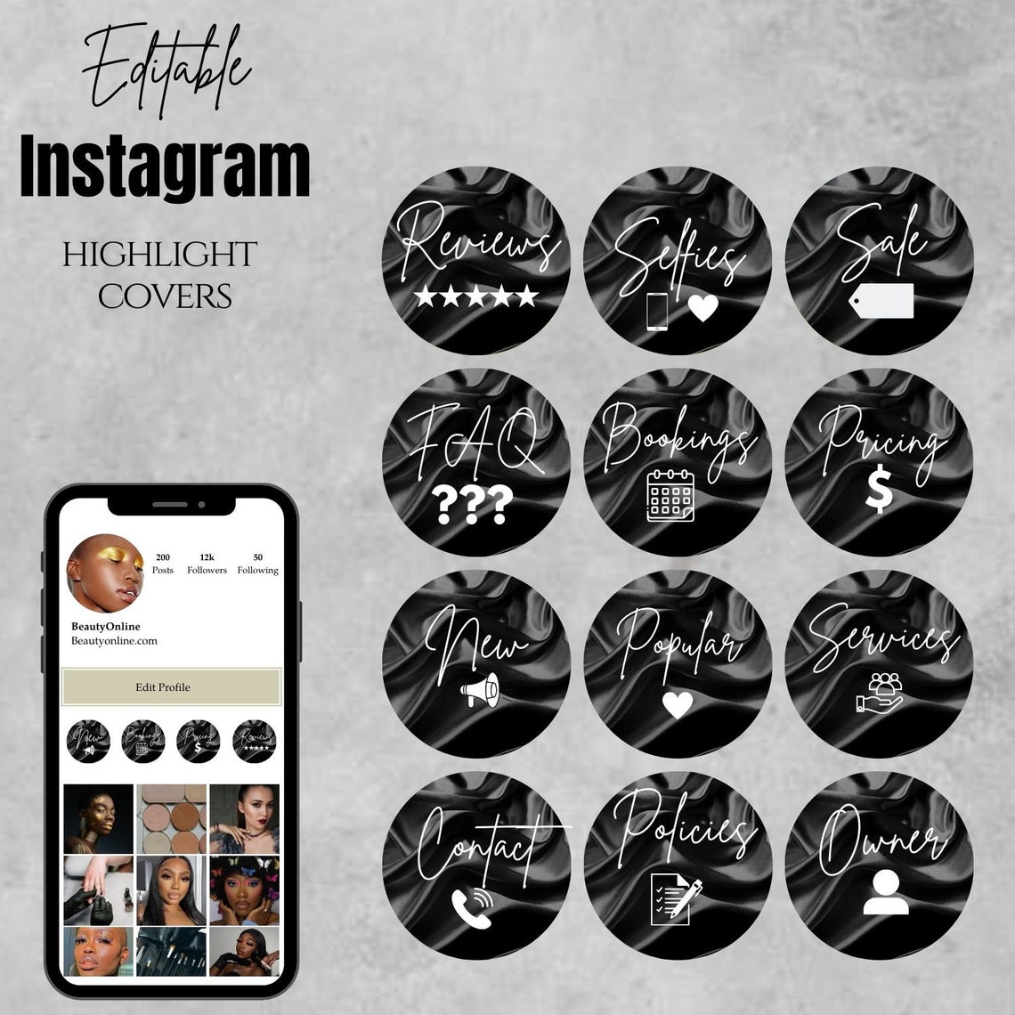 Instagram Business Highlight Covers - Social Media Highlights ...