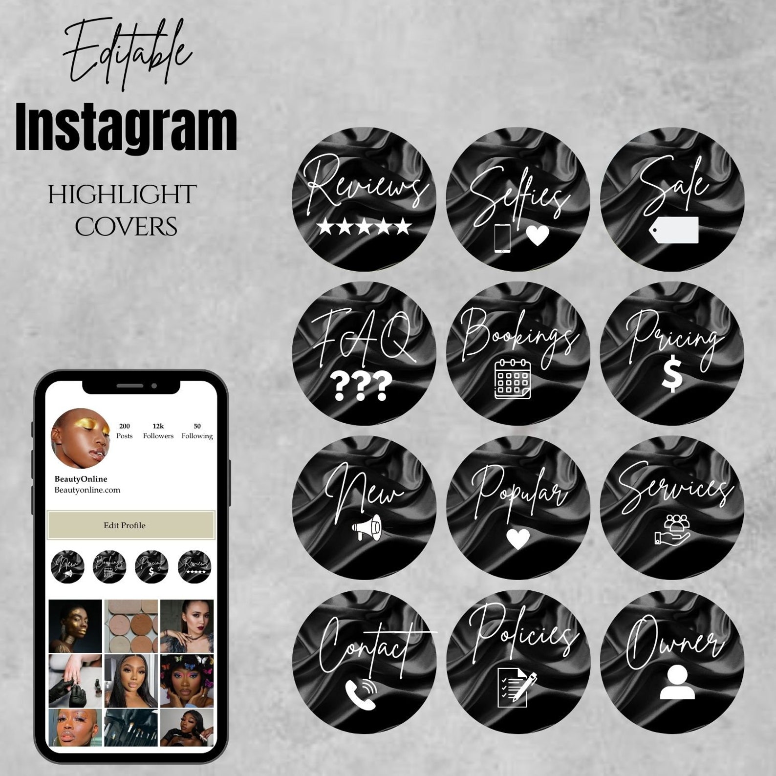 Instagram Business Highlight Covers - Social Media Highlights ...