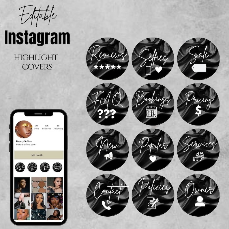 Instagram Business Highlight Covers - Social Media Highlights ...