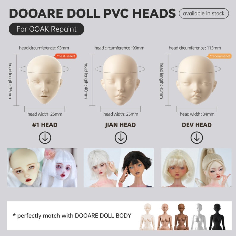 Paperark - DOOARE - Doll Head Sculpt (without Hair and Body) Match With ...