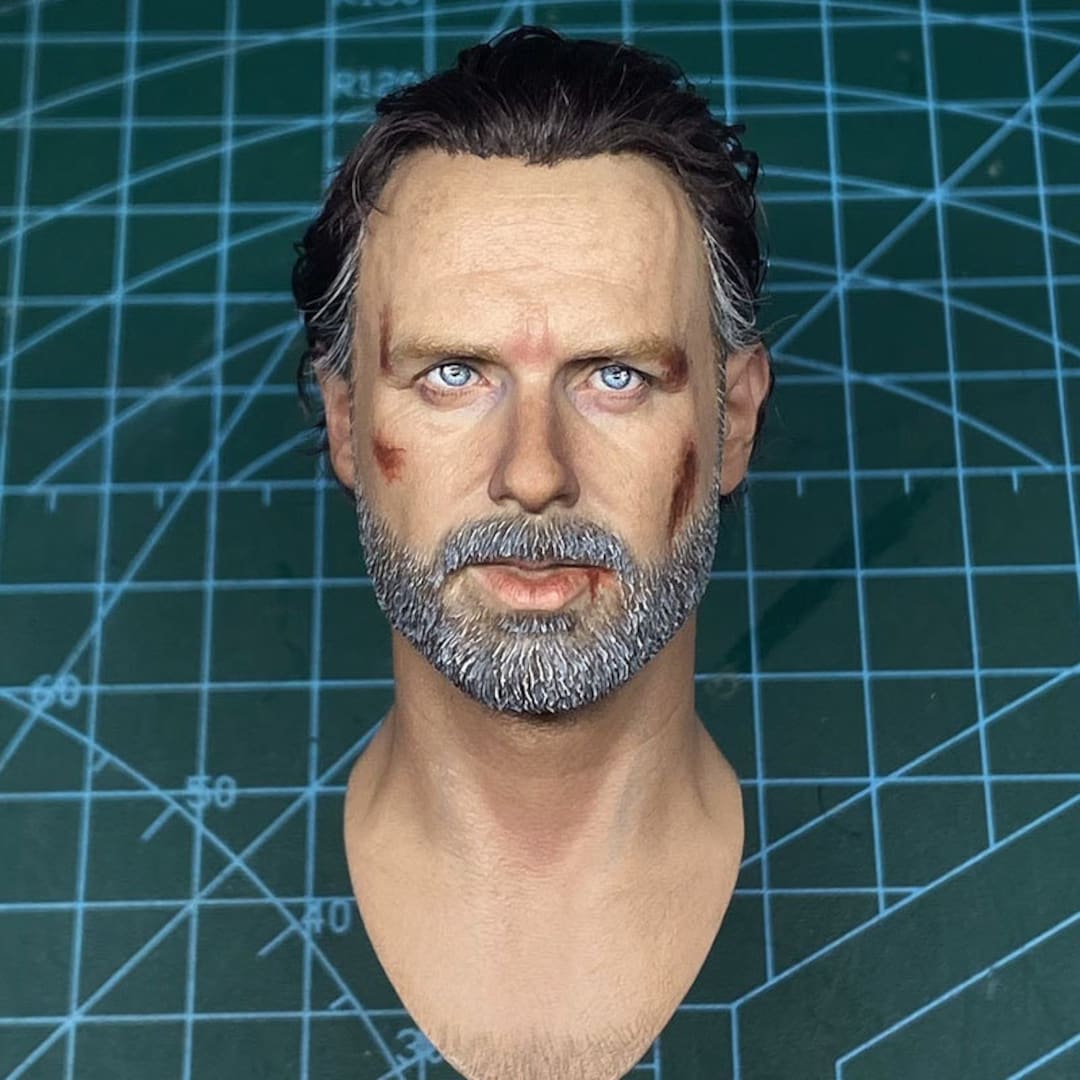 Paperark Leone Rick Grimes Action Figure With Reroot Hair OOAK 1/6 ...