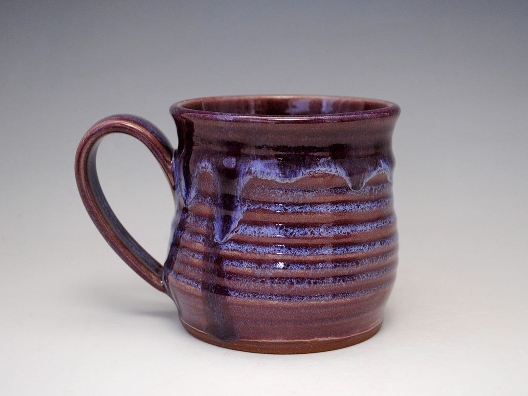 Purple Mug, 18 Oz Mug, Rustic Mug, Pottery Mug, Coffee Mug, Tea Mug - Etsy